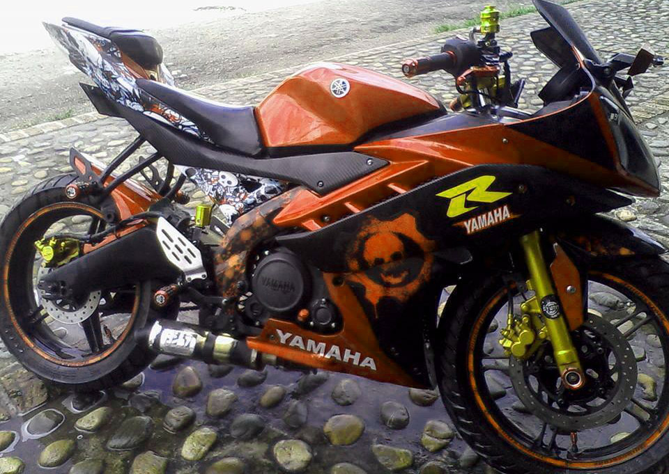 yamaha r15 striping x orange kuning | MOTORBLITZ